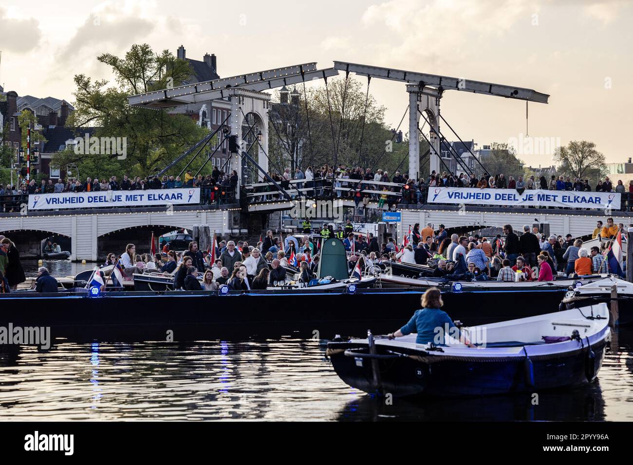 AMSTERDAM - Audience prior to the May 5 concert on the Amstel in front ...