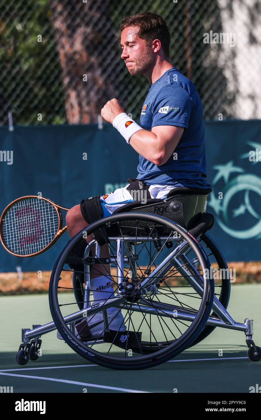 Vilamoura, Portugal, 05th May 2023. Wheelchair tennis player Alfie ...