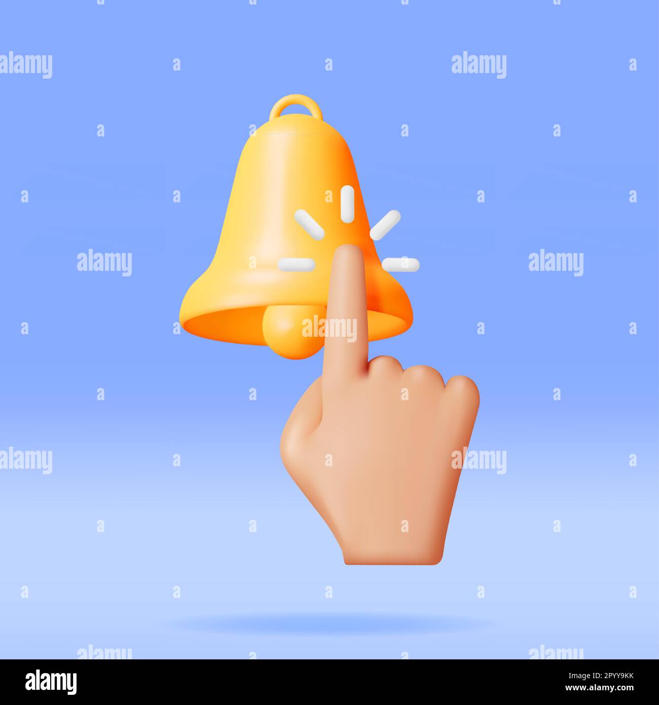 3D Finger Click the Bell Subscribe Icon Stock Vector Image & Art - Alamy