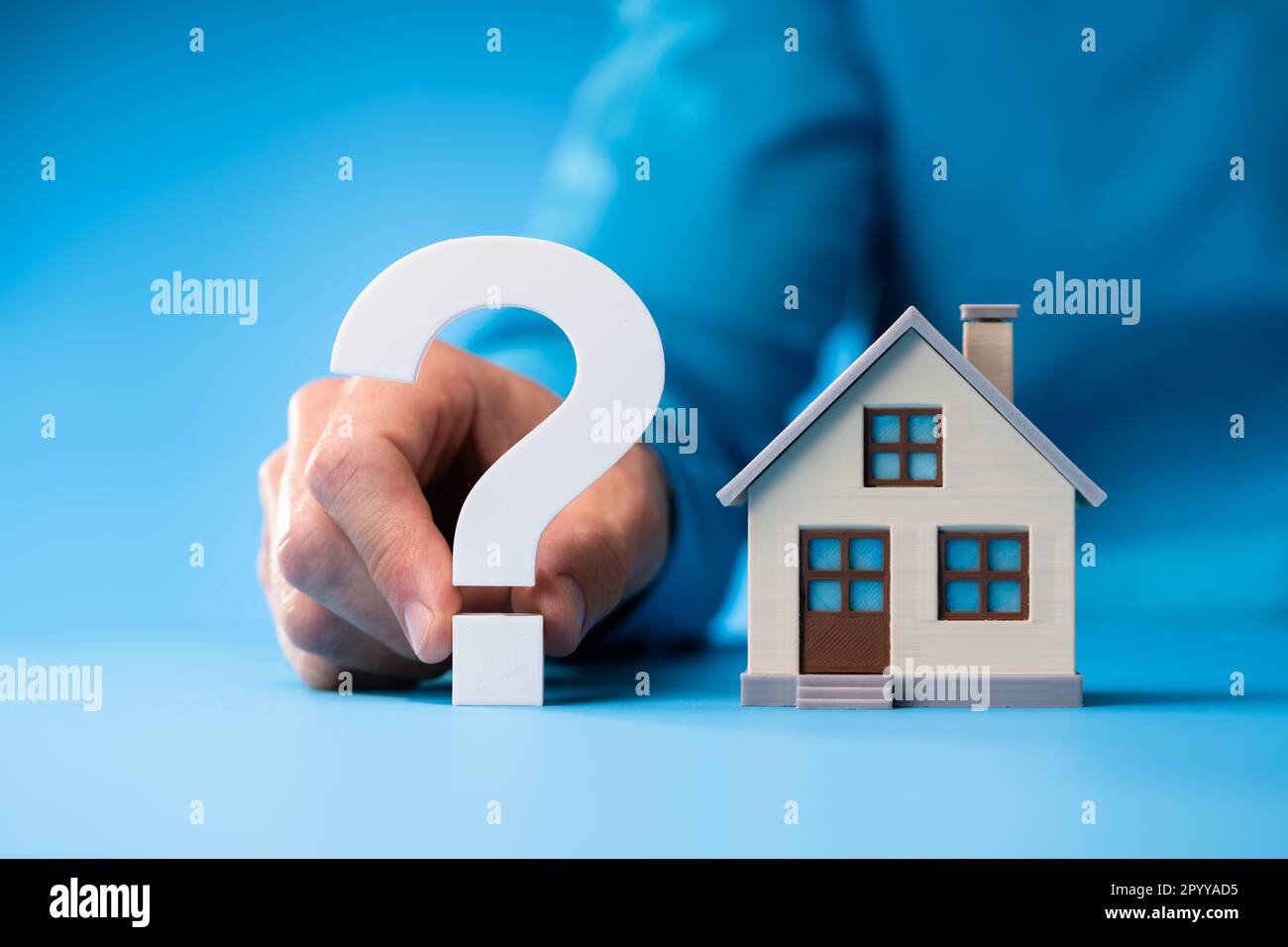 Real Estate House Question Mark And Mortgage Confusion Stock Photo - Alamy