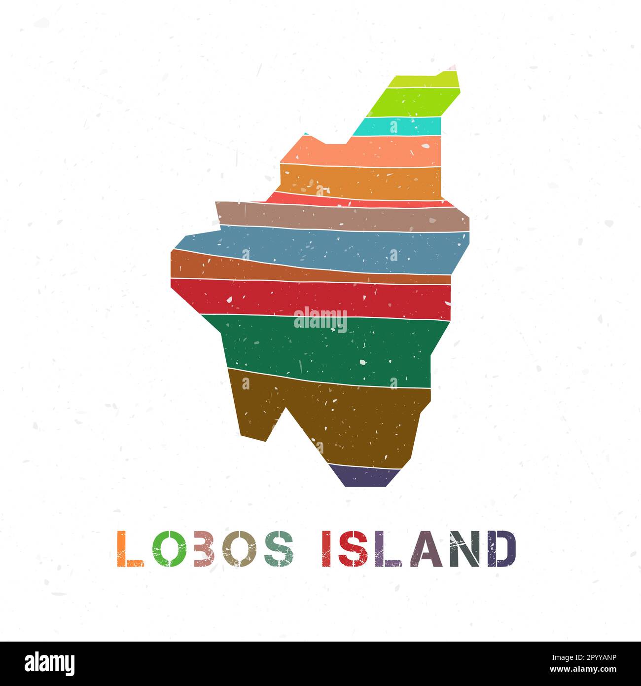 Lobos Island map design. Shape of the island with beautiful geometric ...
