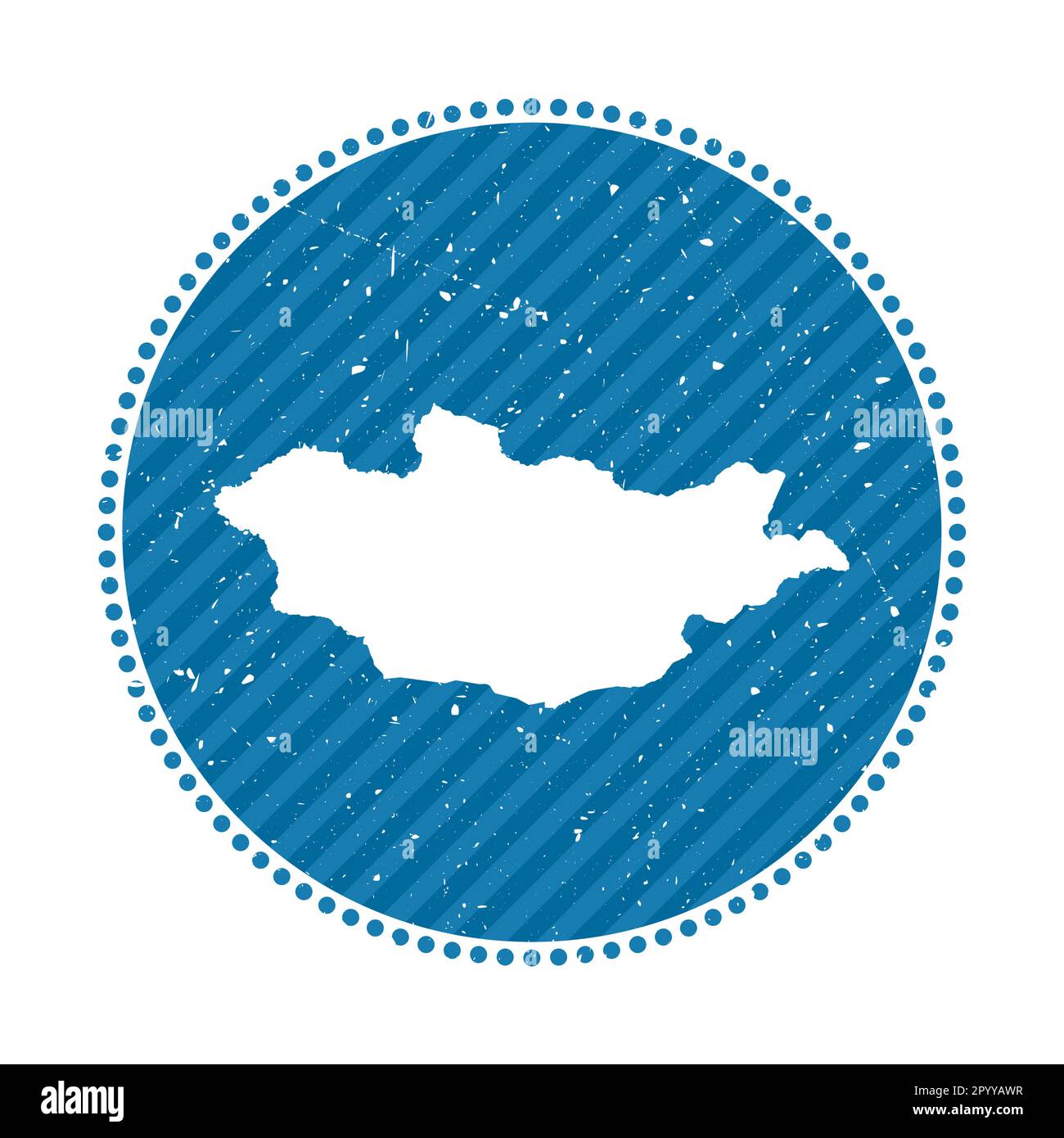 Mongolia striped retro travel sticker. Badge with map of country ...