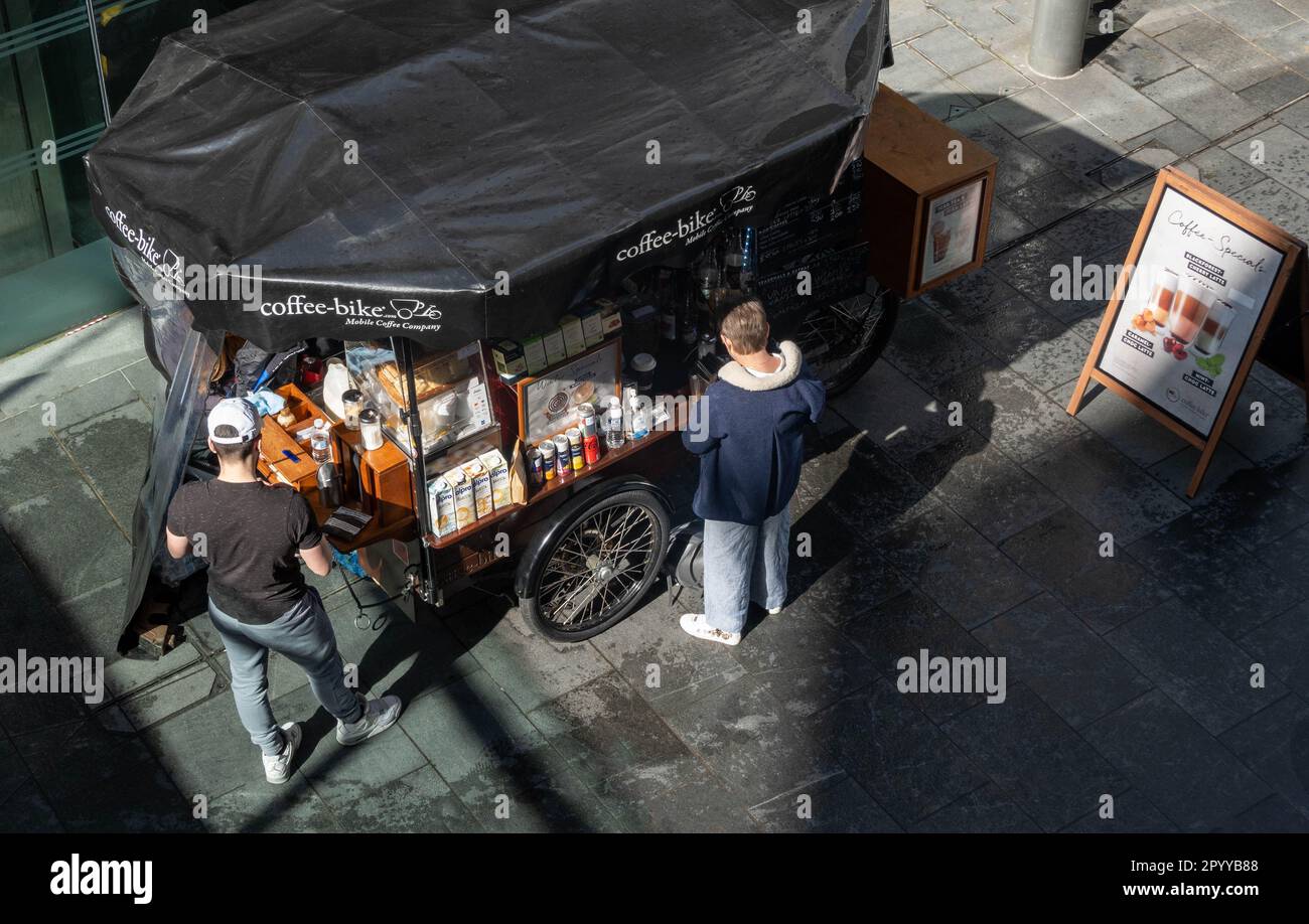 Coffee-bike in Liverpool One shopping centre Stock Photo - Alamy