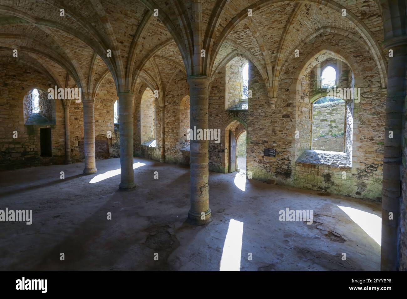 The Novices Common Room under Battle Abbey, a partially ruined ...