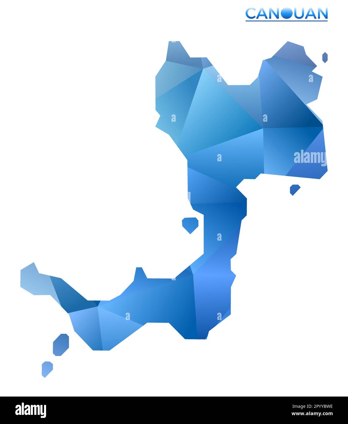 Vector polygonal Canouan map. Vibrant geometric island in low poly ...