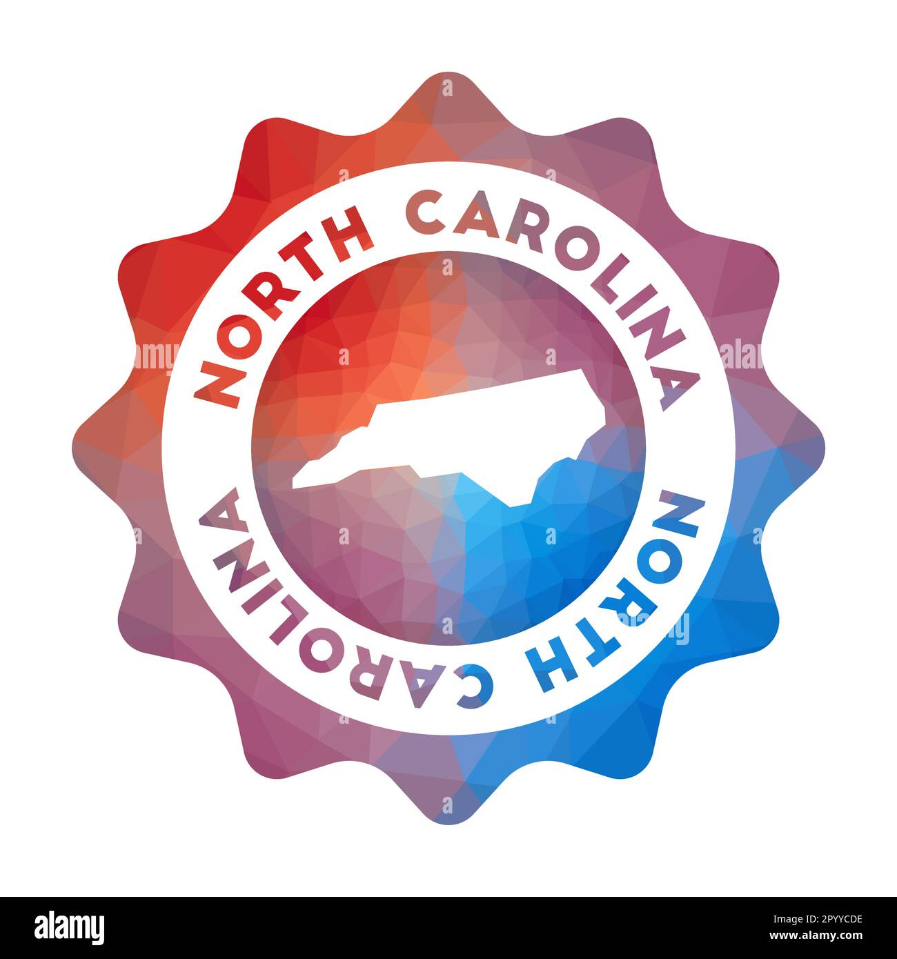 North Carolina low poly logo. Colorful gradient travel logo of the US ...
