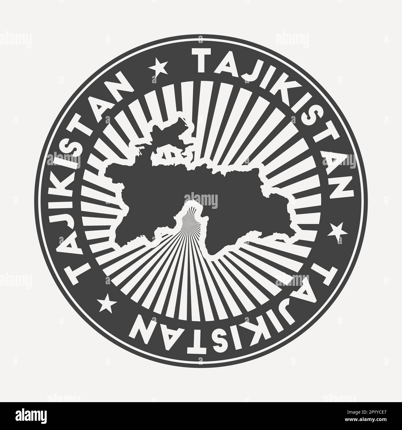 Tajikistan round logo. Vintage travel badge with the circular name and ...