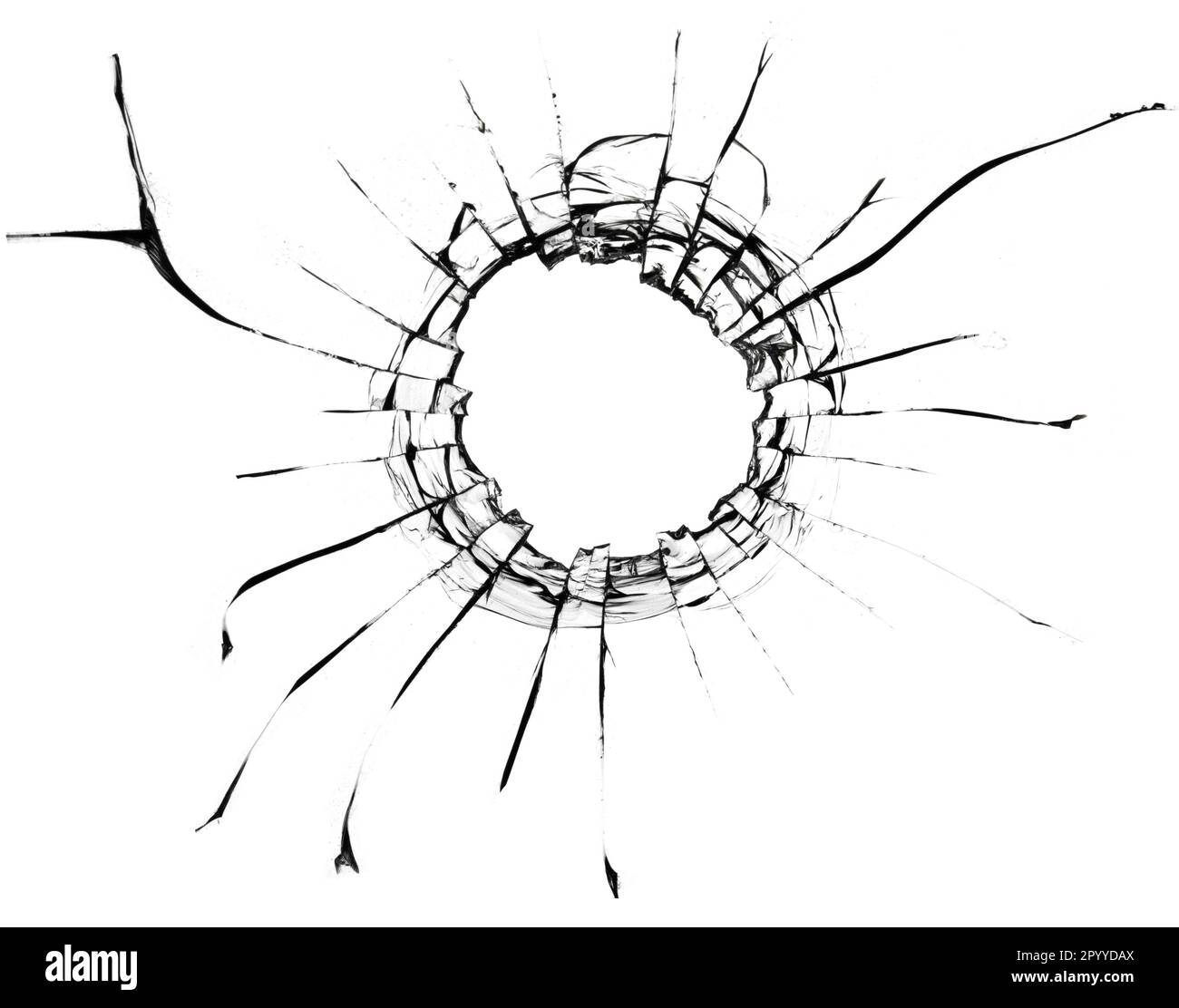 Cracked broken glass on a white background. Damaged window texture ...