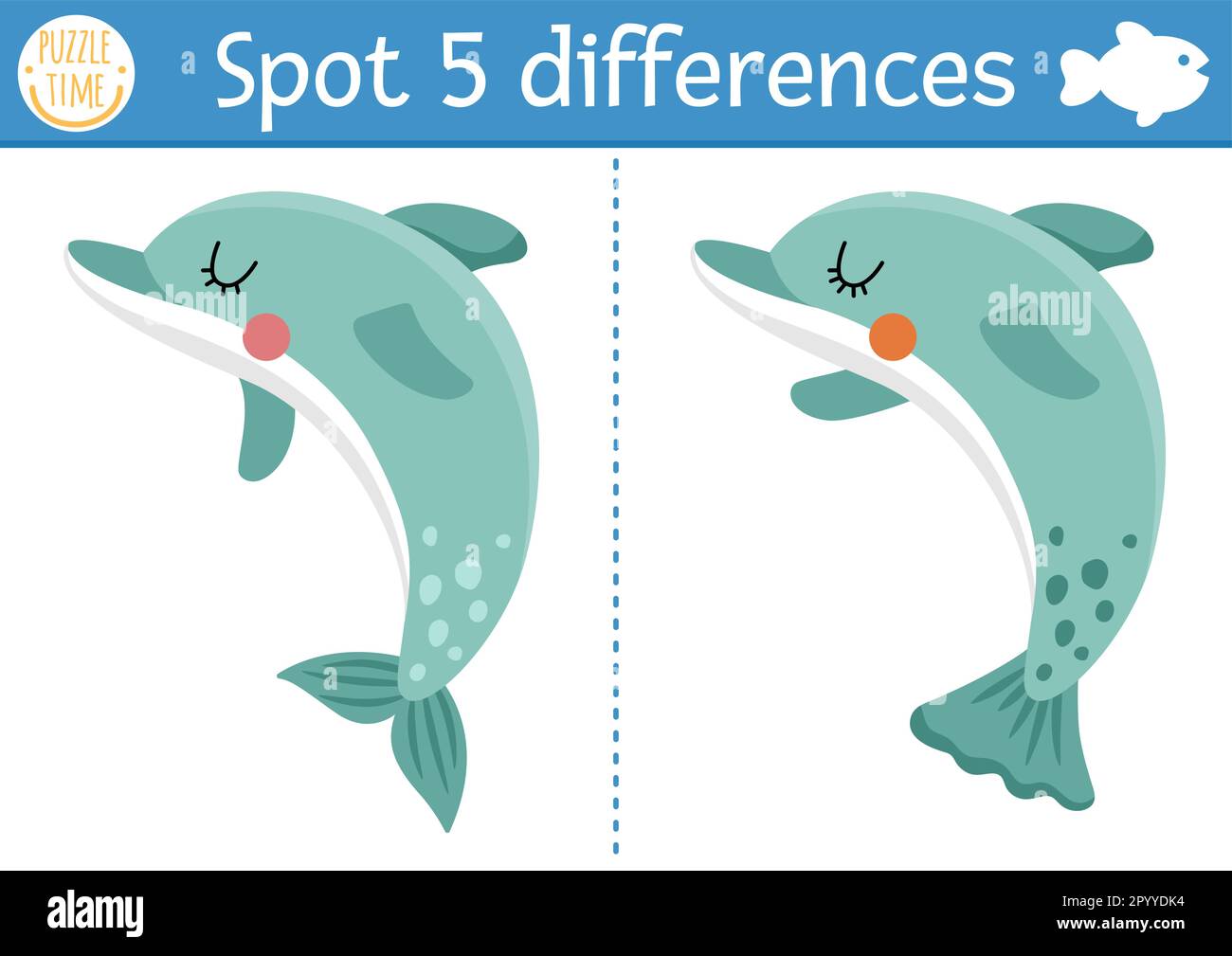 Find differences game for children. Under the sea educational activity ...