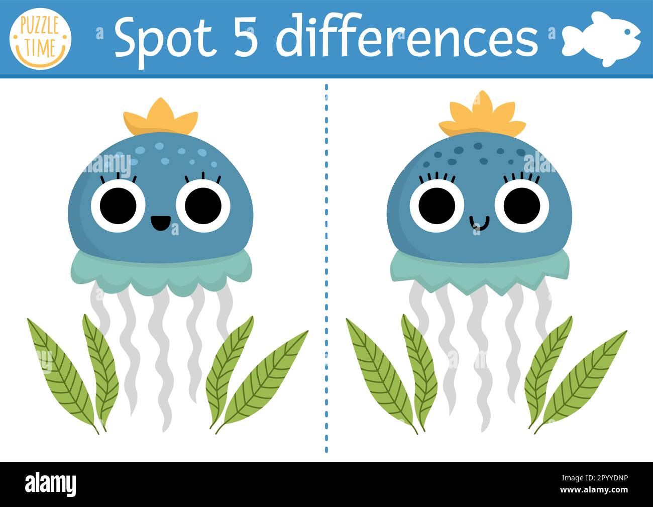 Find differences game for children. Under the sea educational activity ...