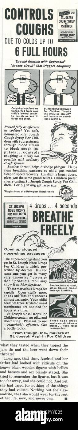 Vintage cough syrup advert hi-res stock photography and images - Alamy