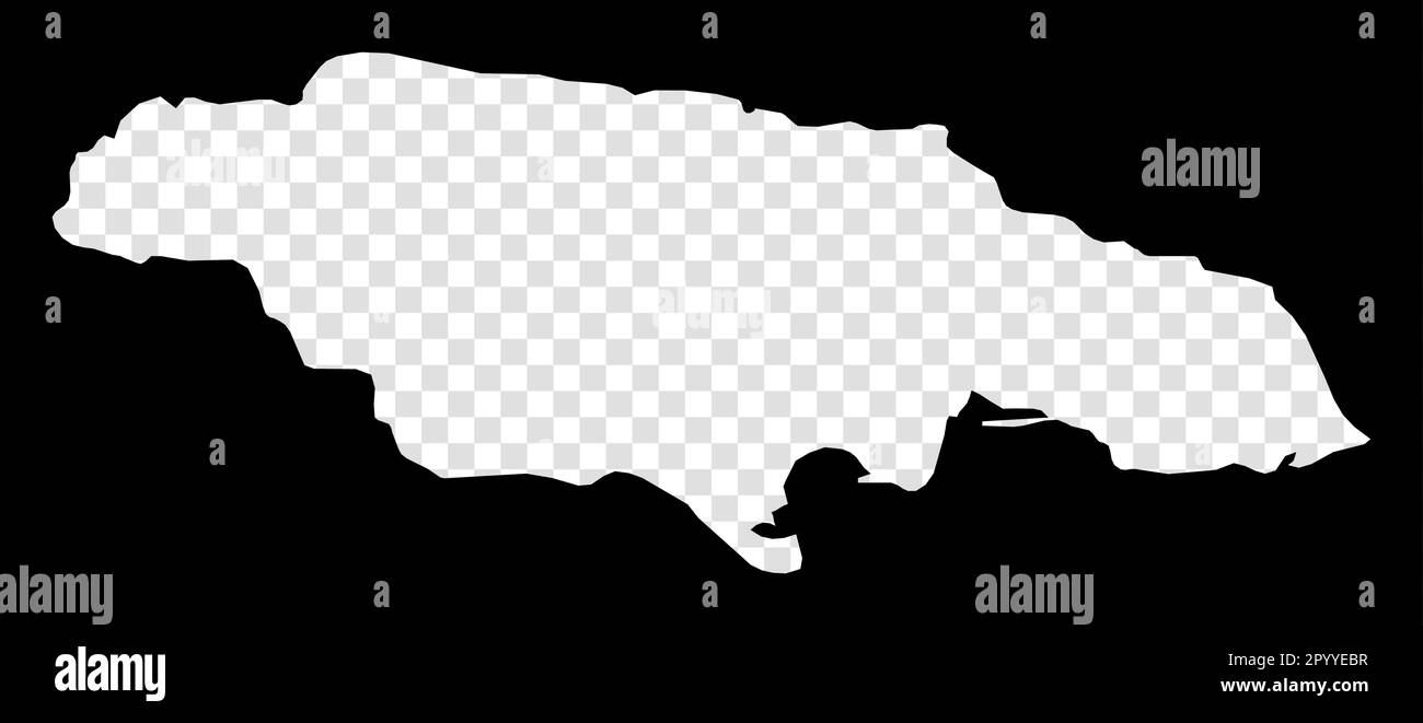 Stencil map of Jamaica. Simple and minimal transparent map of Jamaica ...