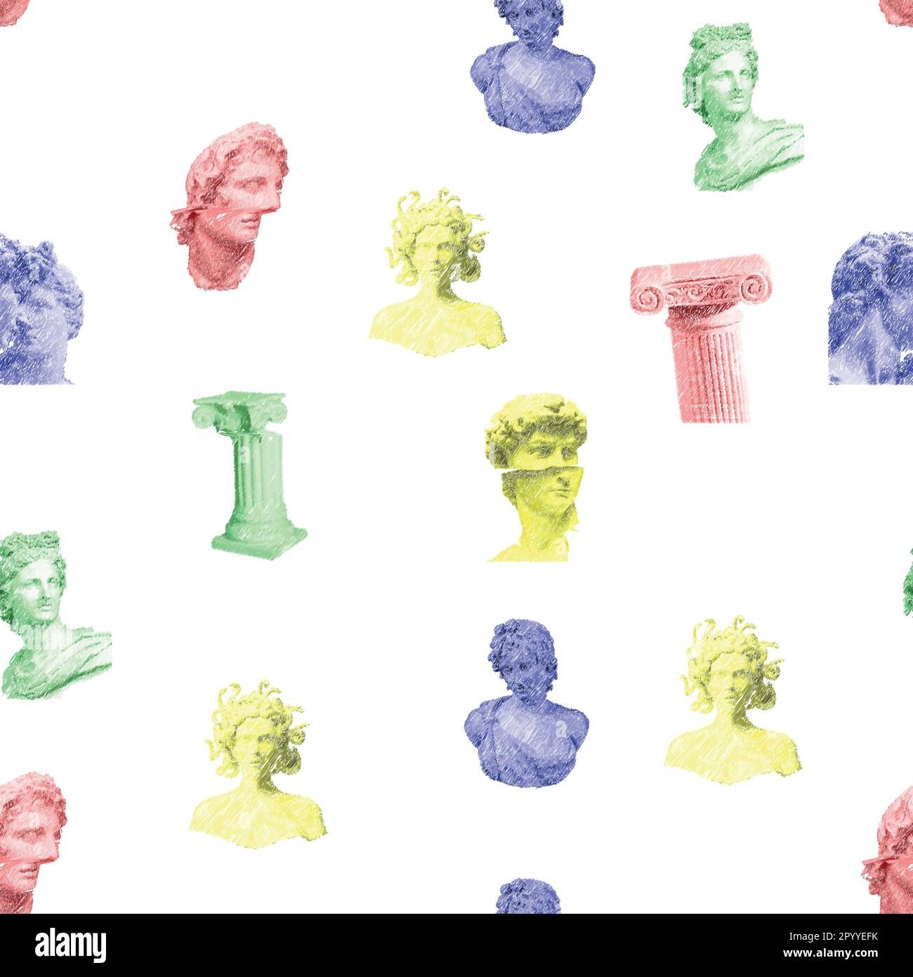 Antique ancient greek human statue, roman column, greek sculpture ...