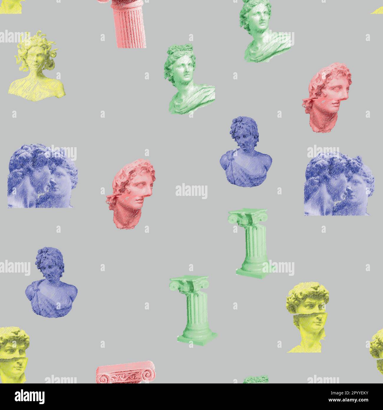 Antique ancient greek human statue, roman column, greek sculpture ...