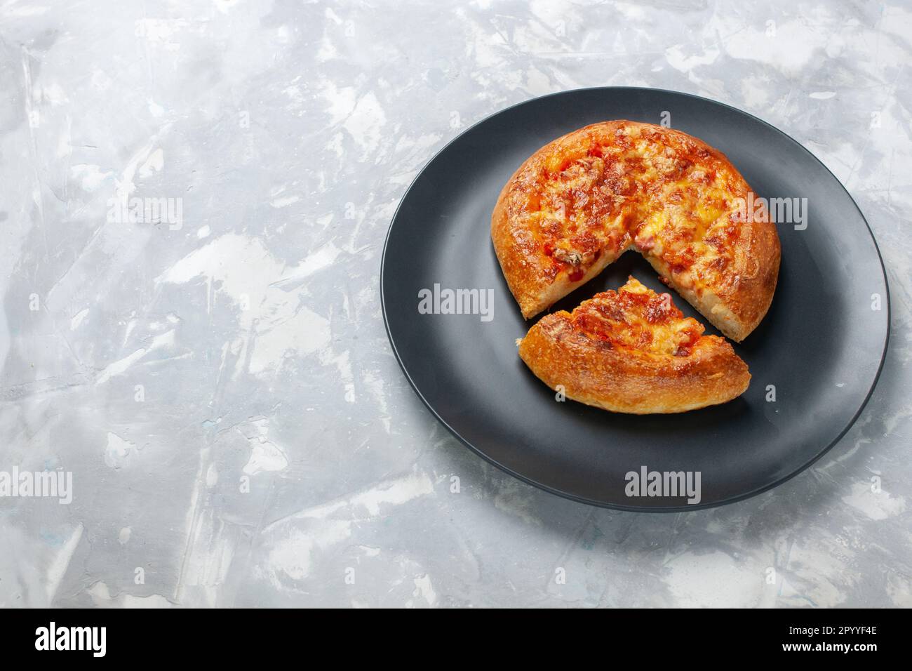 top view baked pizza with cheese on white background pizza pastry pie ...