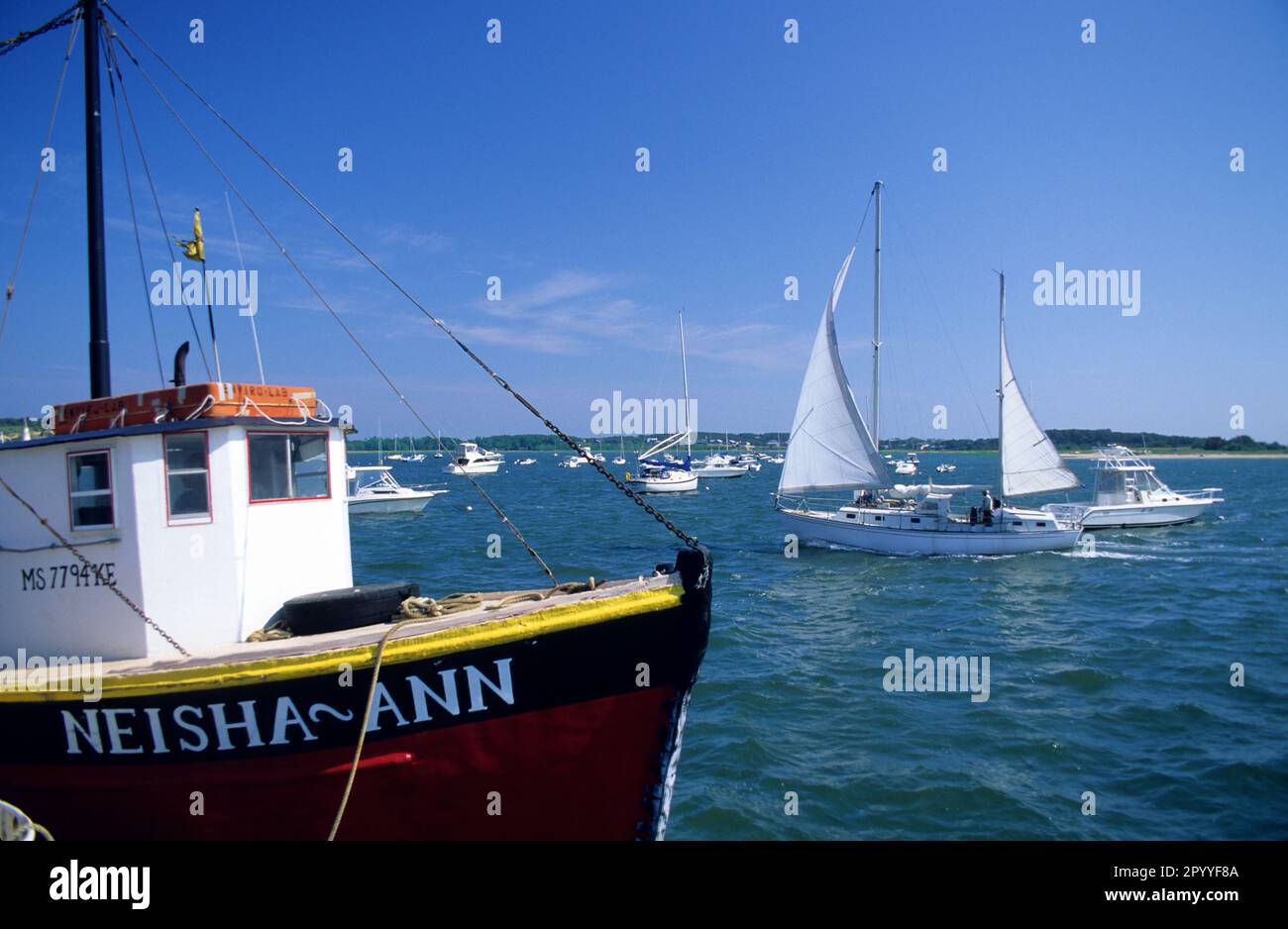 Boats in Provincestown Harbor, Cape Cod Stock Photo - Alamy