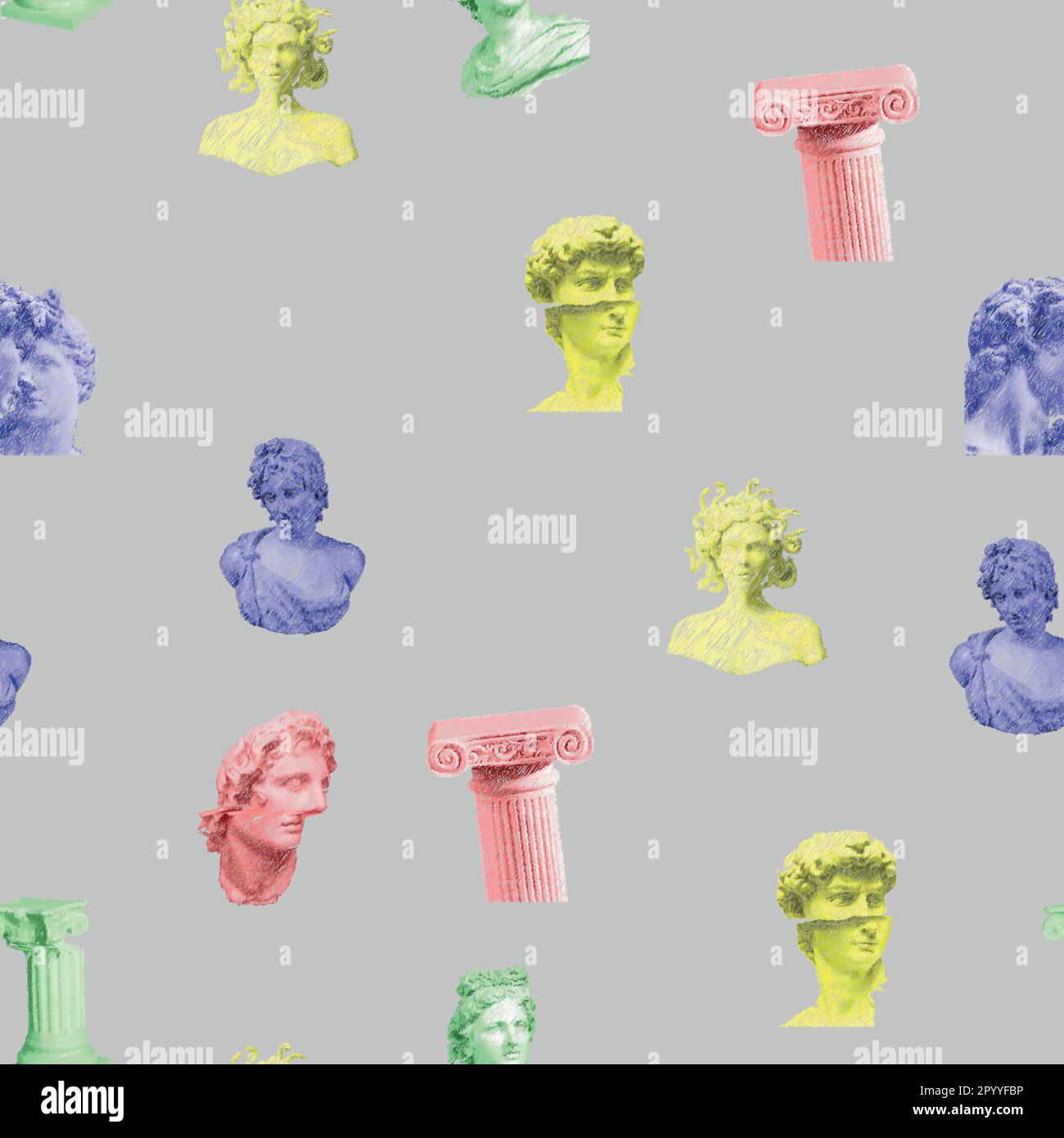 Antique ancient greek human statue, roman column, greek sculpture ...