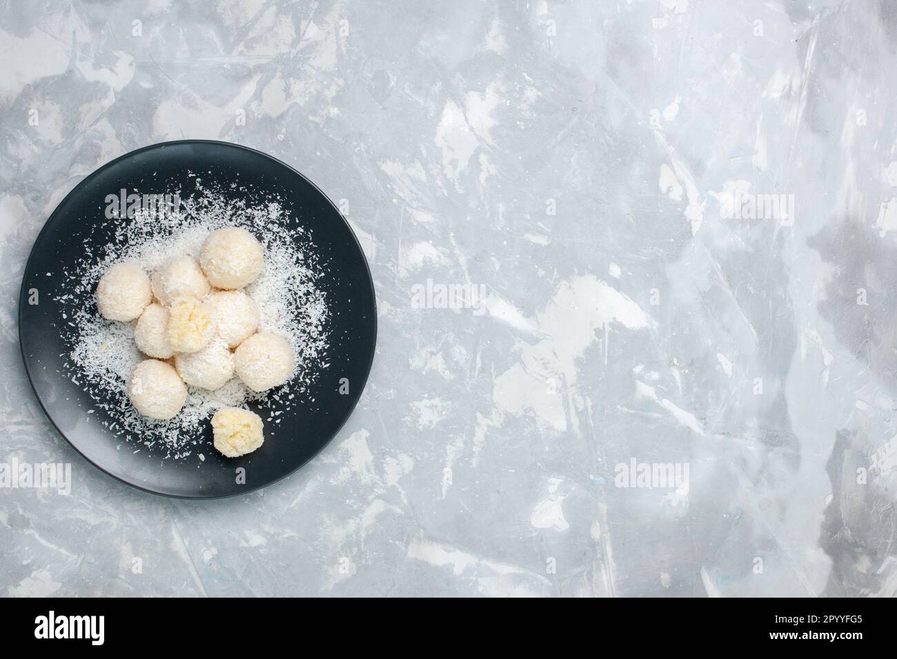 top view coconut candies on white background candy sugar sweet bonbon ...