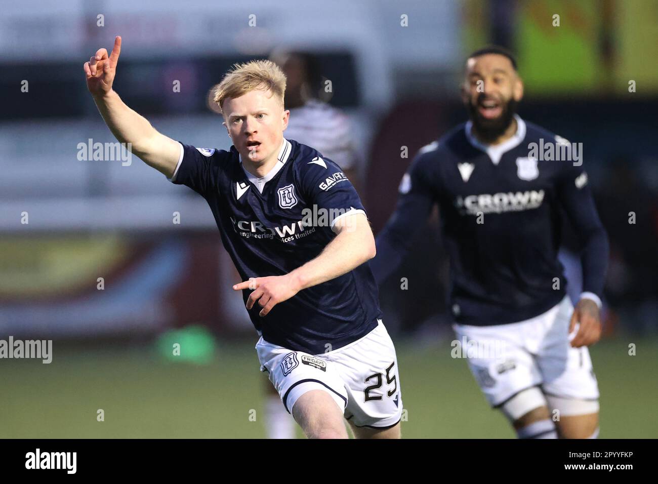 Dundee's Lyall Cameron celebrates scoring their side's fourth goal of ...