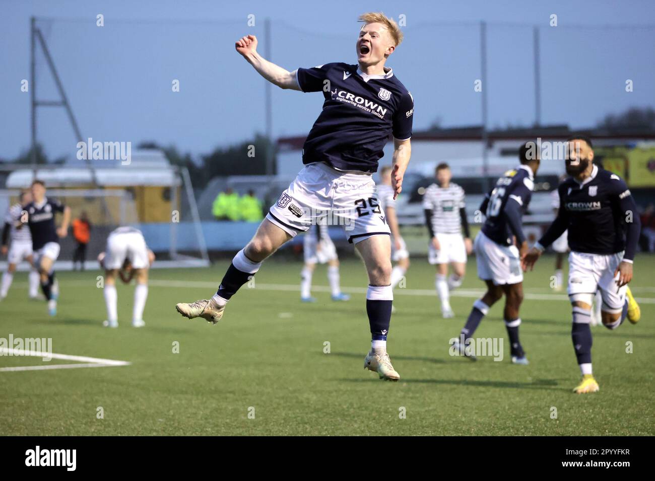 Dundee's Lyall Cameron celebrates scoring their side's fourth goal of ...