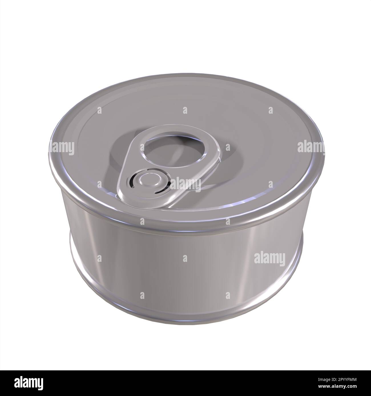 Isolated image of an aluminum can container on a white background with ...