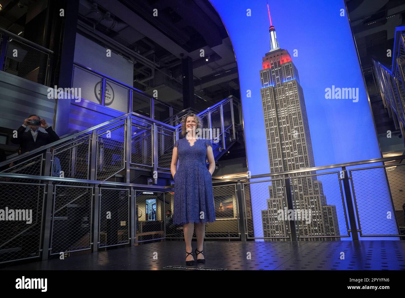 British Consul General to New York Emma Wade-Smith pose with a replica ...