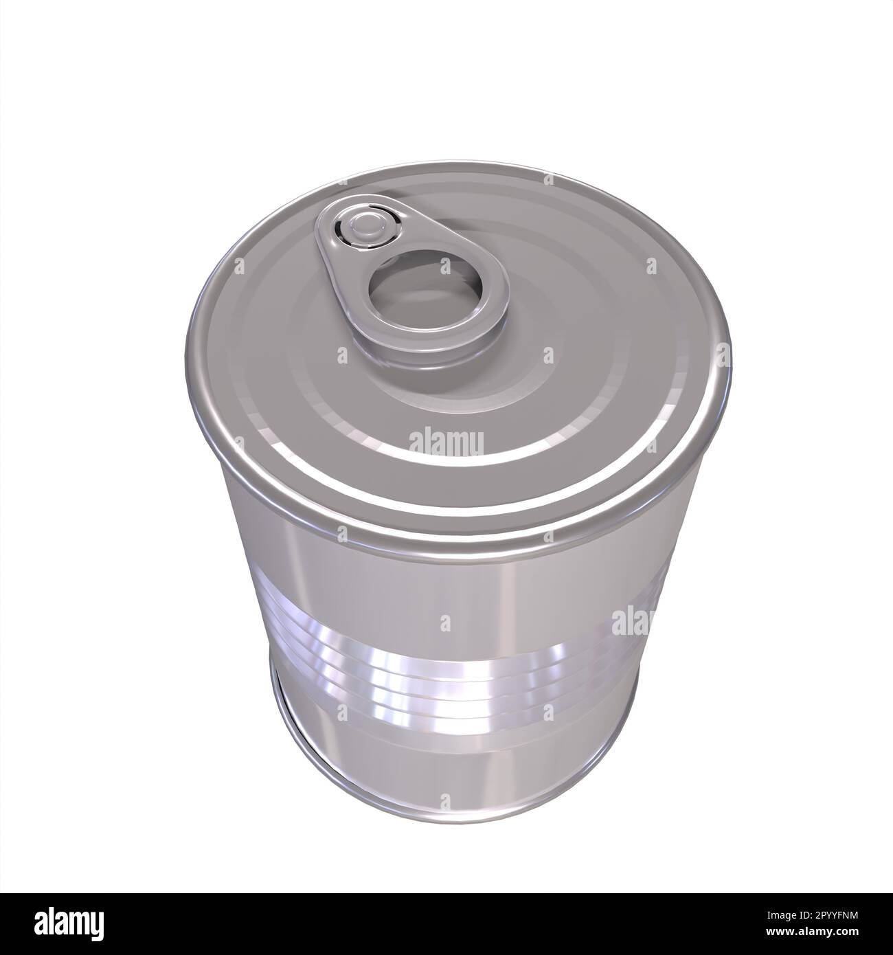 An isolated aluminum can container on a white background with ample ...