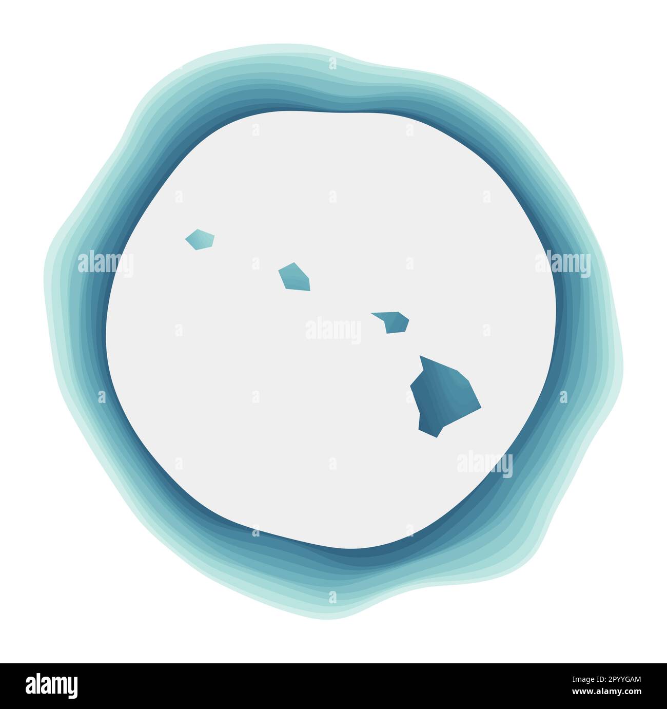 Hawaii logo. Badge of the US state. Layered circular sign around Hawaii ...