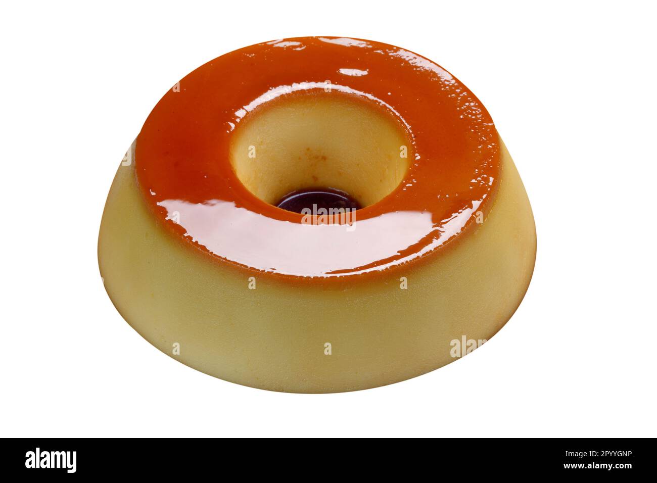 Spoon tasty vanilla pudding Cut Out Stock Images & Pictures - Alamy