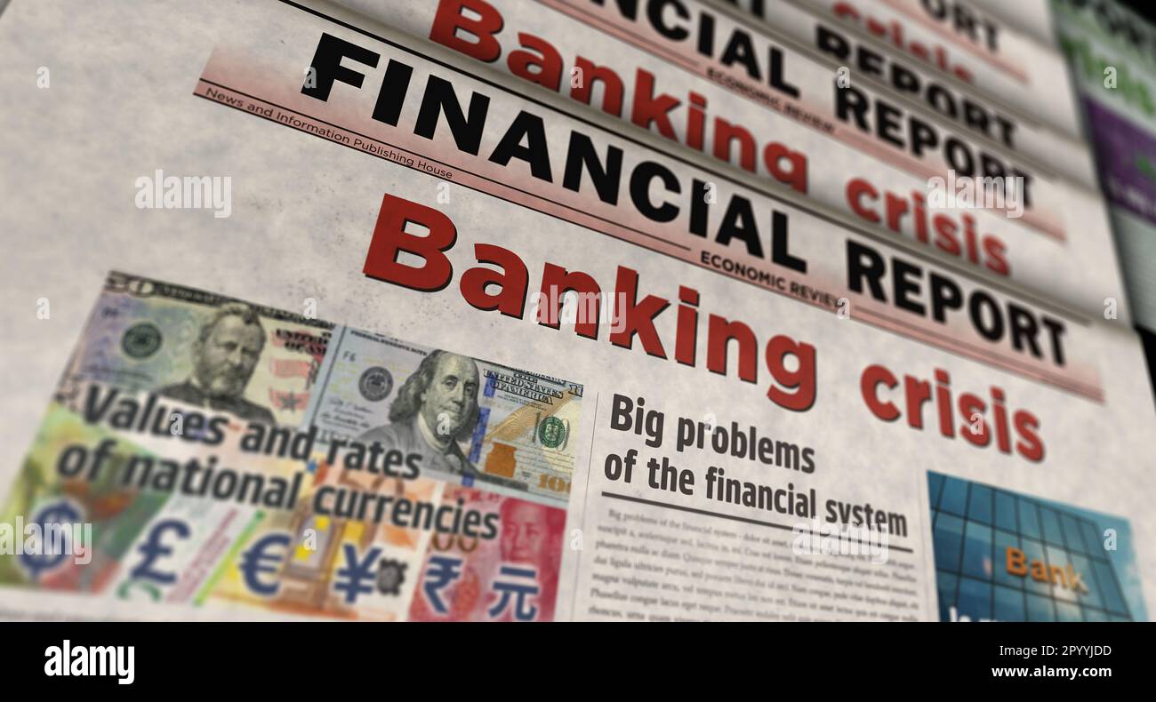 Banking crisis economy finance and global recession vintage news and ...
