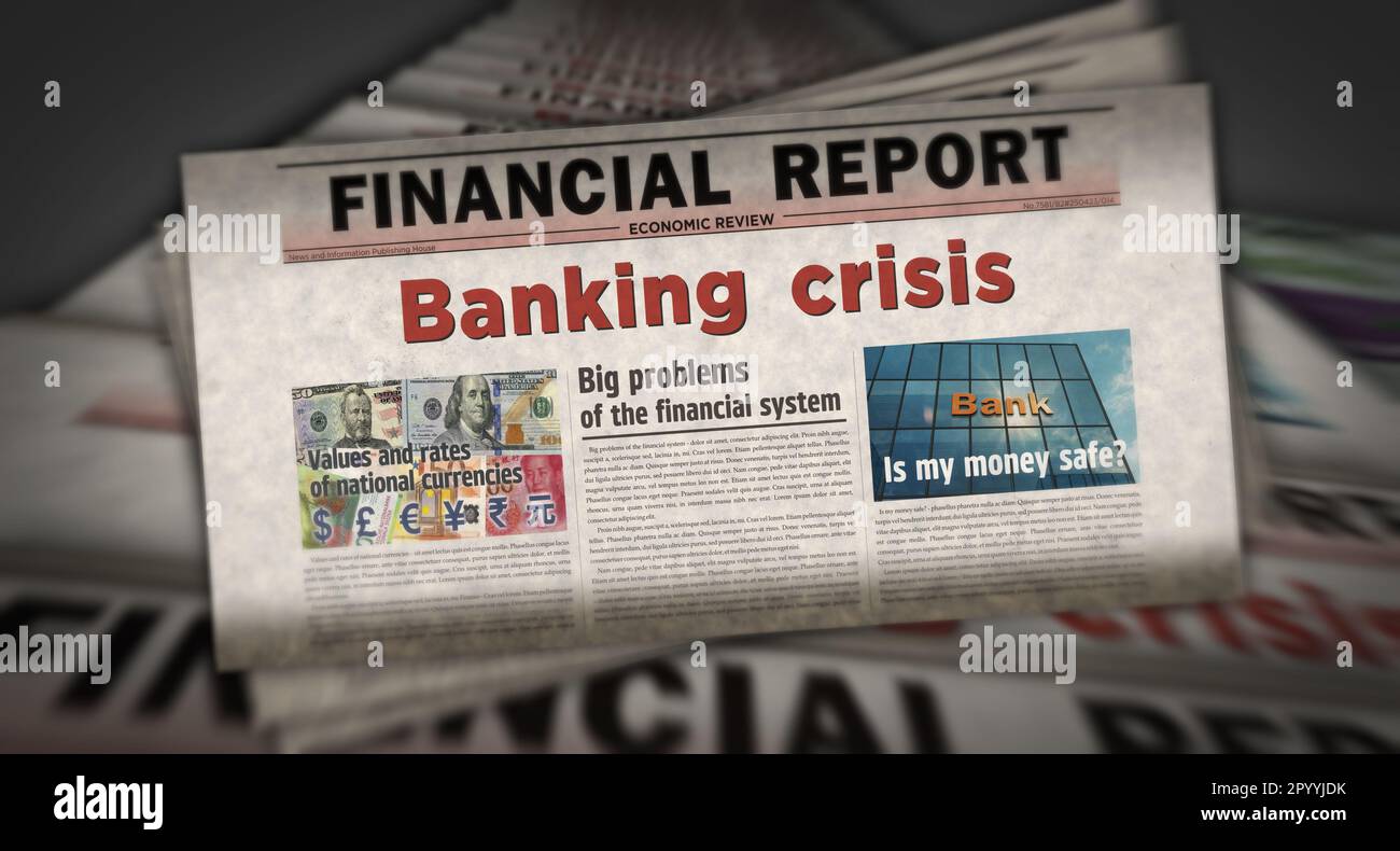 Banking crisis economy finance and global recession vintage news and ...