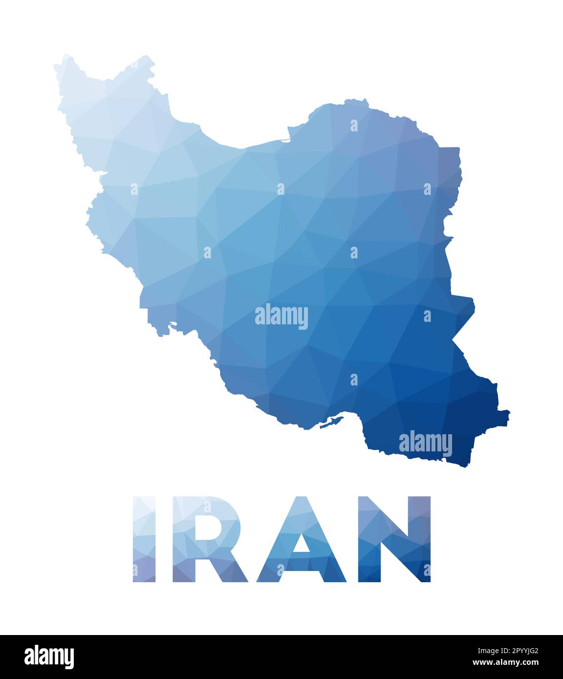 Low poly map of Iran. Geometric illustration of the country. Iran ...