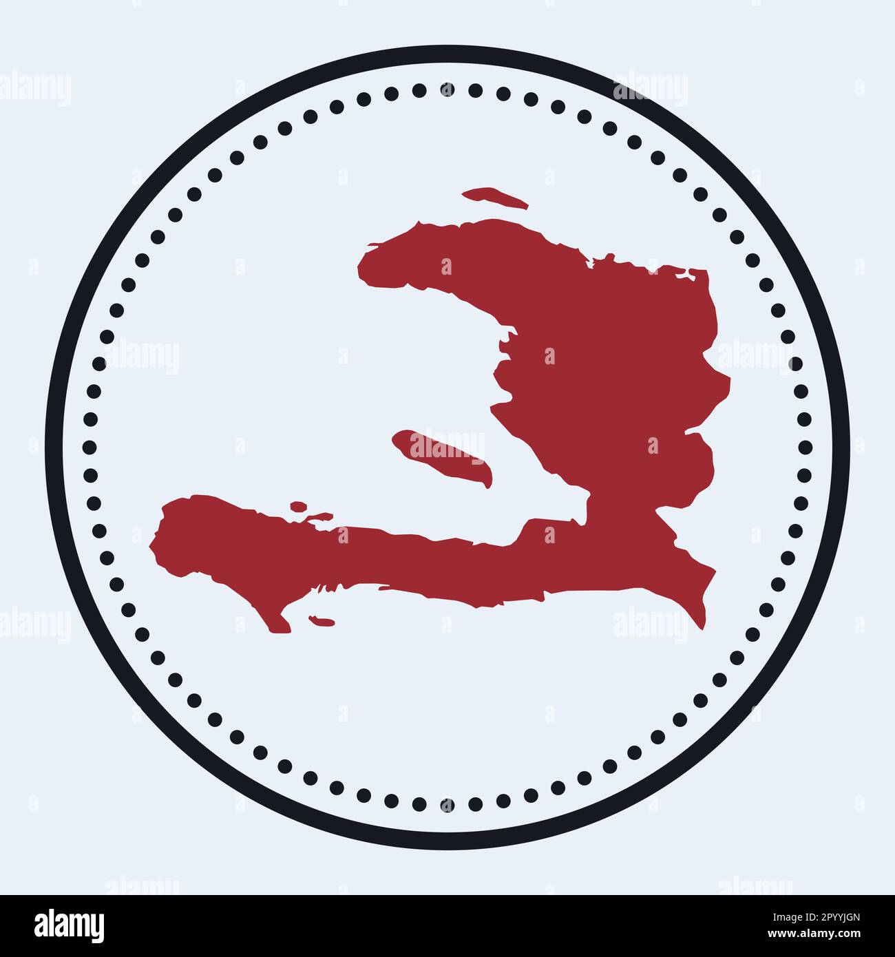 Haiti round stamp. Round logo with country map and title. Stylish ...