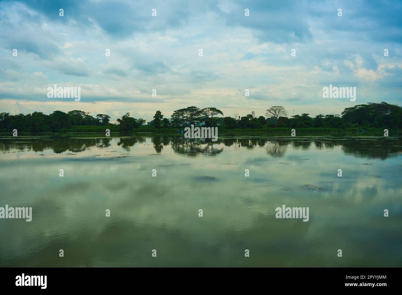 This picture captures a tranquil moment, with a peaceful reflection of ...