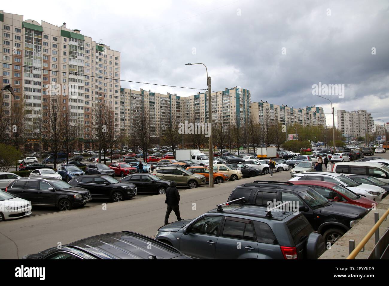 Russian Federation. St. Petersburg. May, spring. Car parking Stock ...
