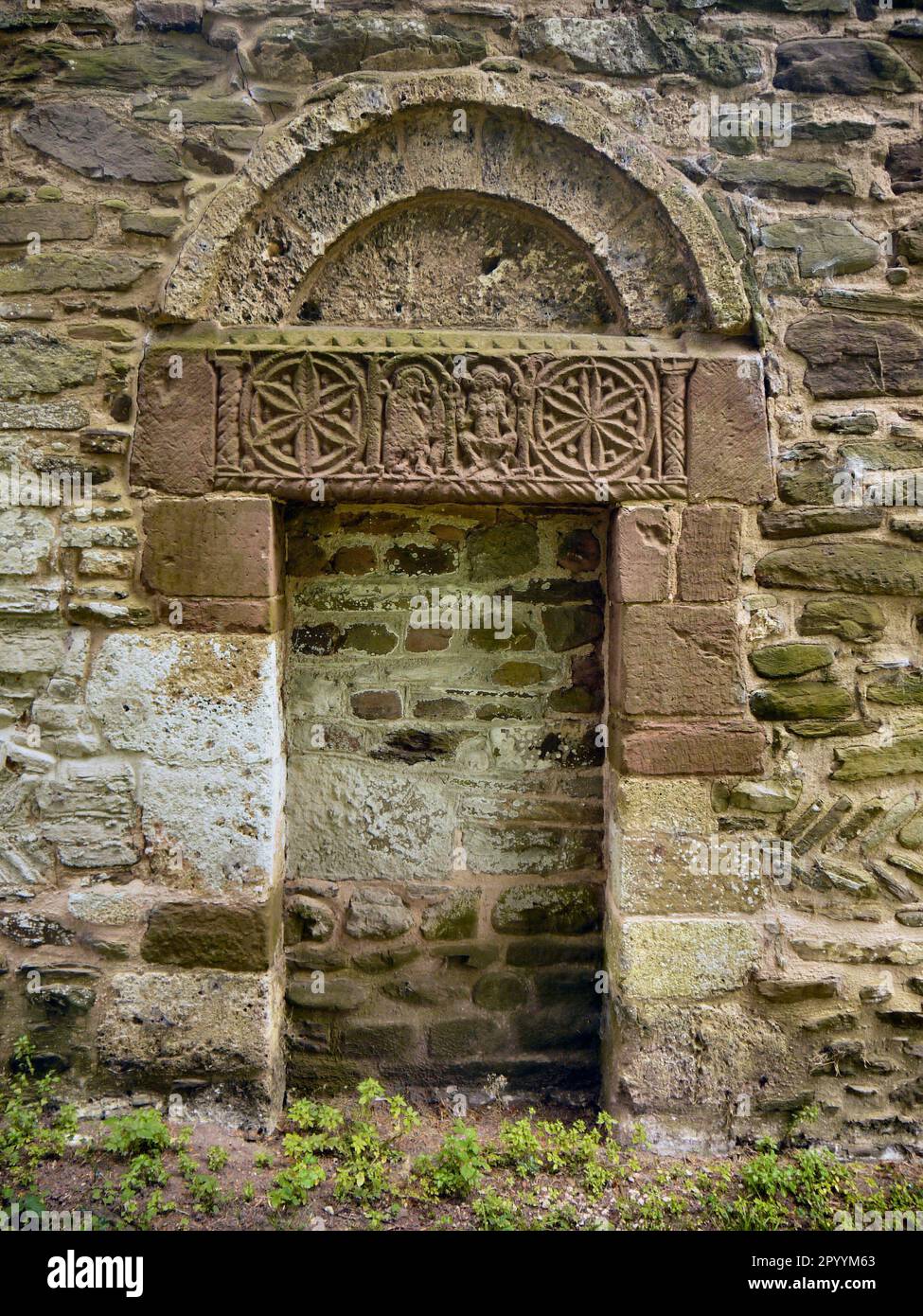 The North Door of St Andrew's Chuch, Bredwardine, bricked up to prevent ...