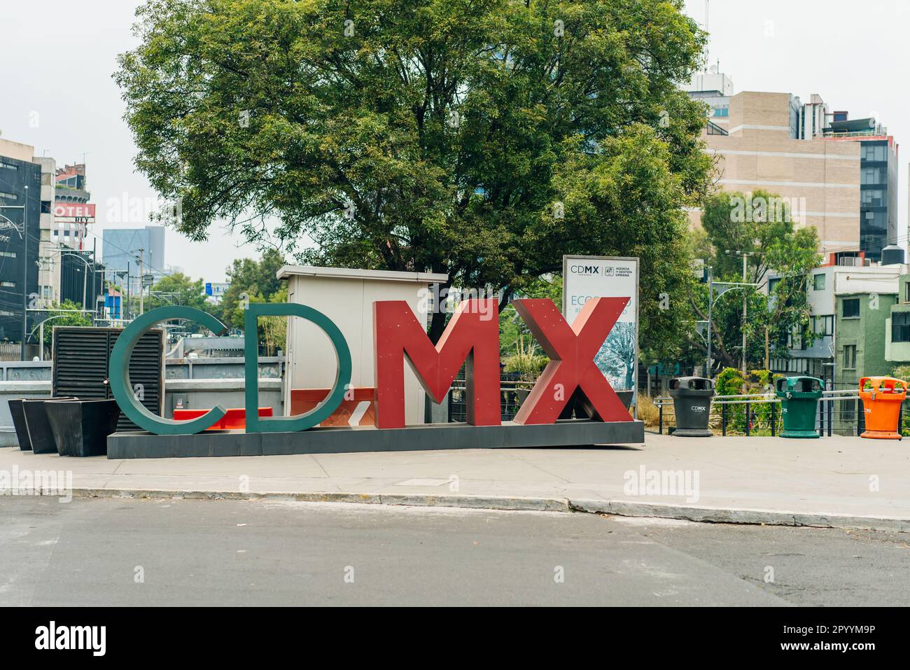 MEXICO CITY - March 2023 A statue sculpture sign reading CDMX standing ...
