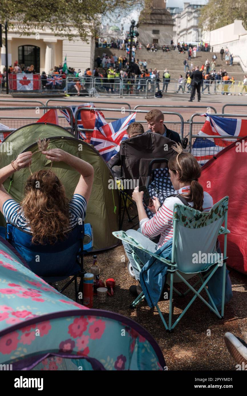 Royalists Prepare for Charles III Coronation, setting up camp to get ...