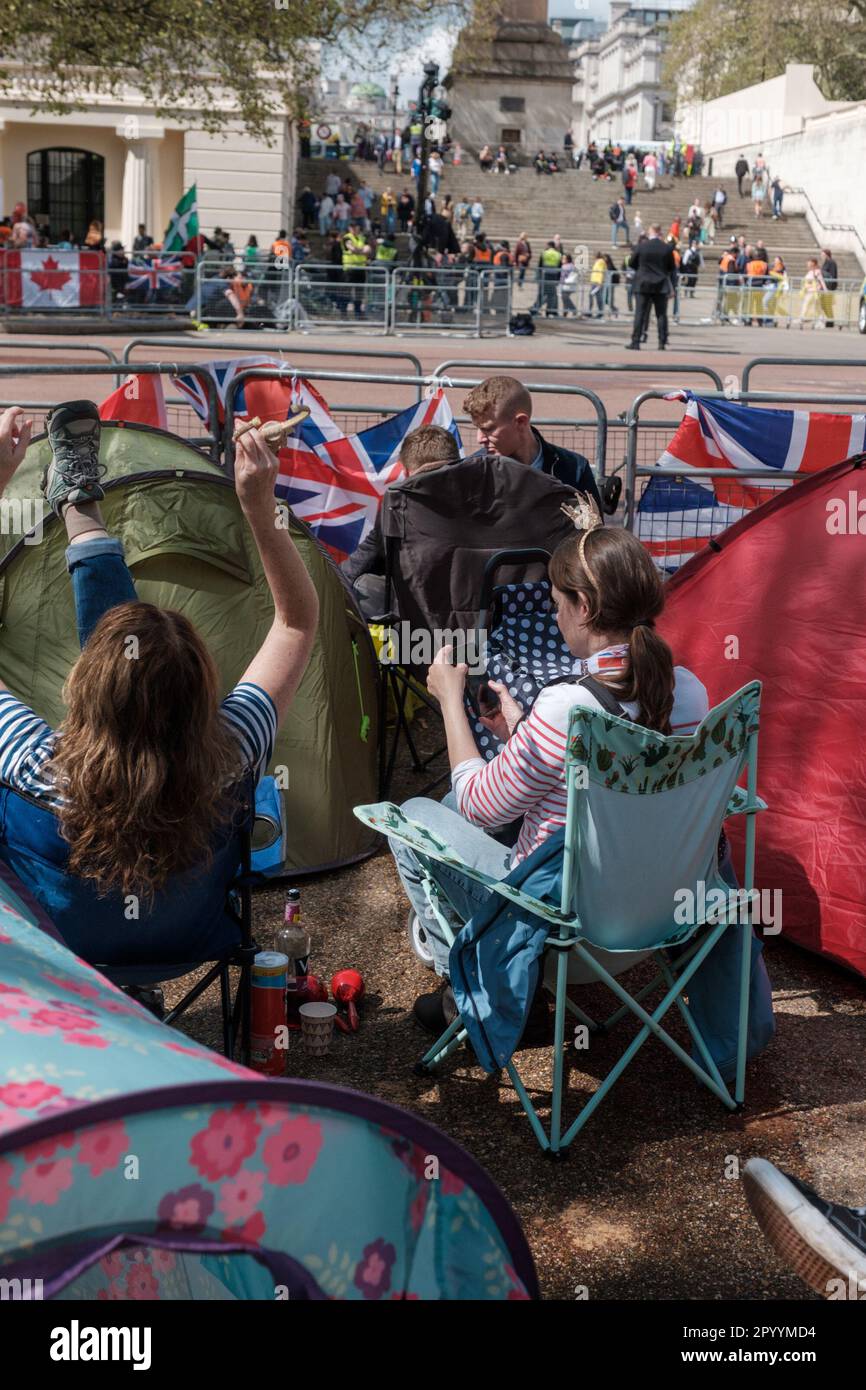 Royalists Prepare for Charles III Coronation, setting up camp to get ...