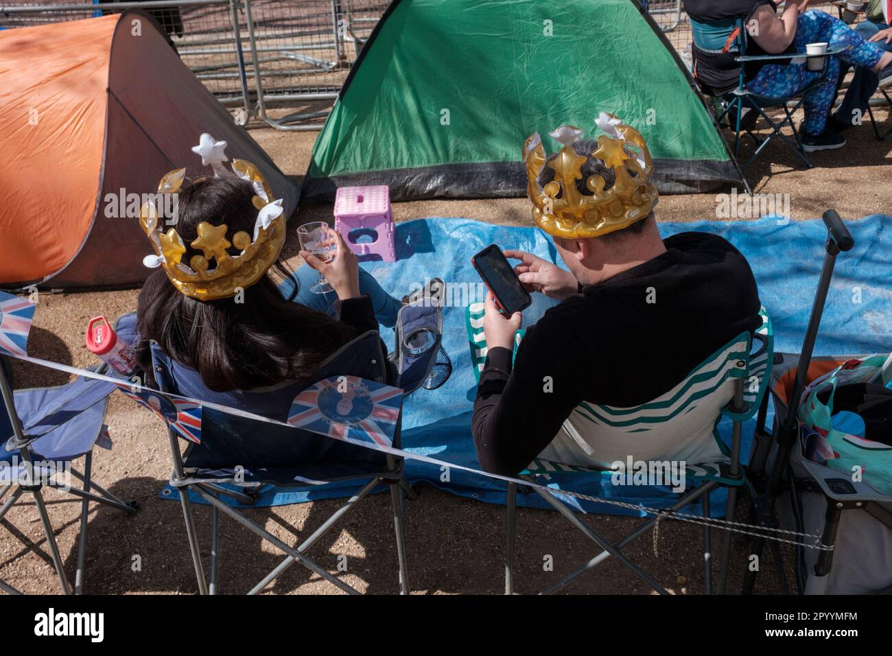 Royalists Prepare for Charles III Coronation, setting up camp to get ...