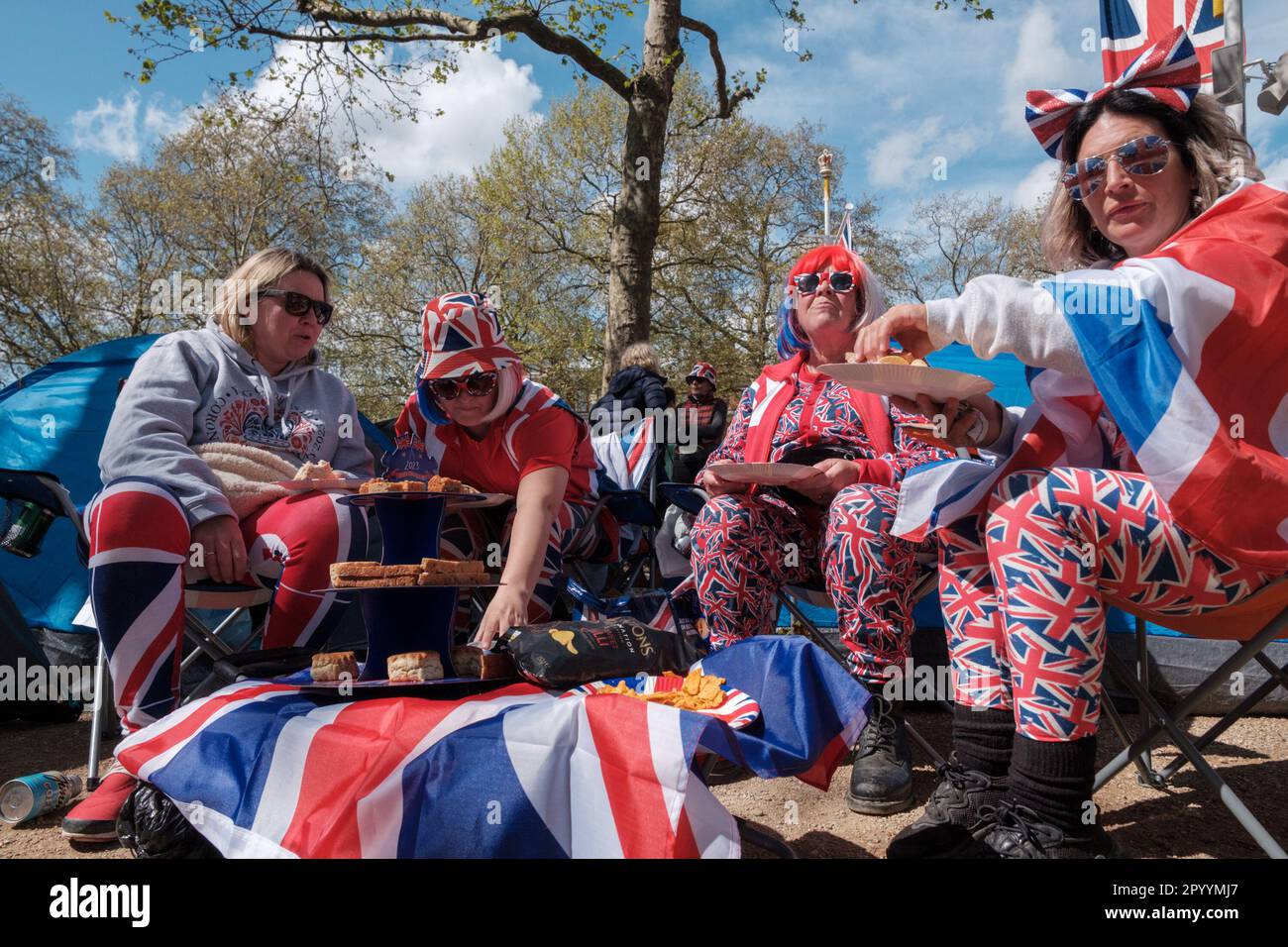 Royalists Prepare for Charles III Coronation, setting up camp to get ...