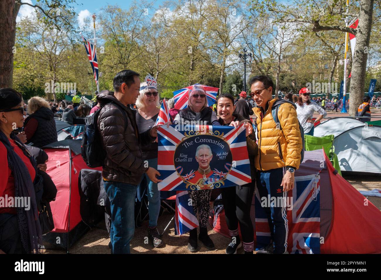 Royalists Prepare for Charles III Coronation, setting up camp to get ...