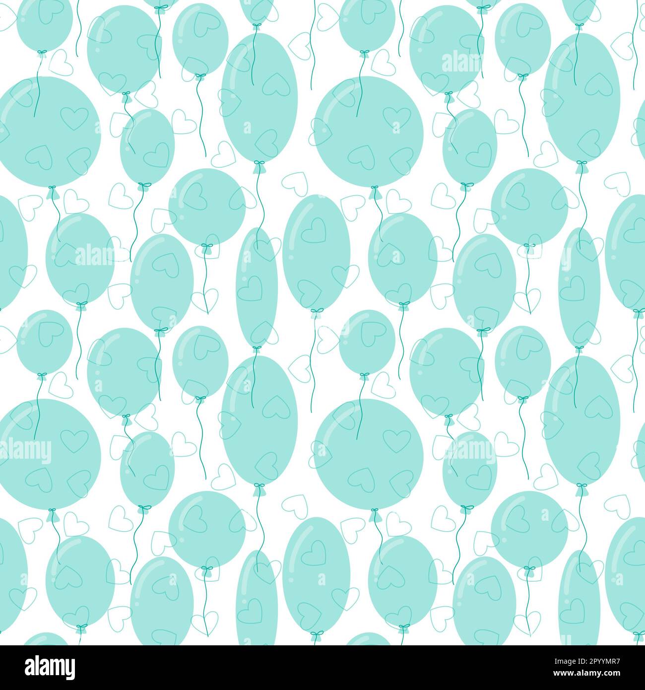 Festive seamless birthday balloons pattern for wrapping paper and kids ...