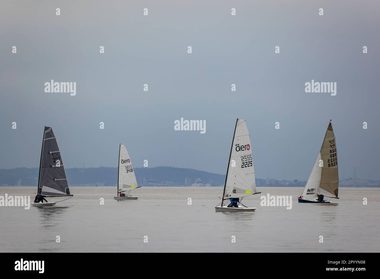 Sailing off Clevedon beach Stock Photo - Alamy