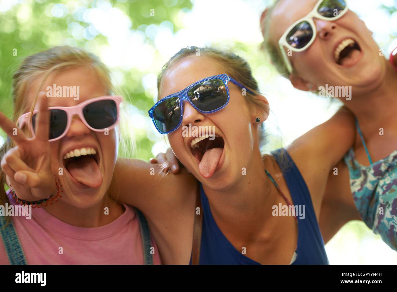 This festival rocks. Cropped portrait of a group of girlfriends having ...