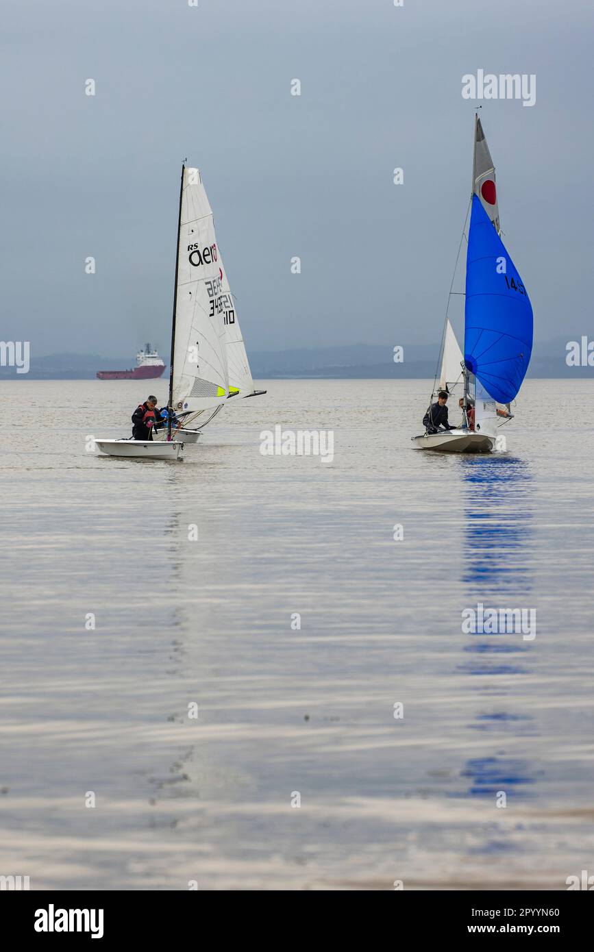 Sailing off Clevedon beach Stock Photo - Alamy
