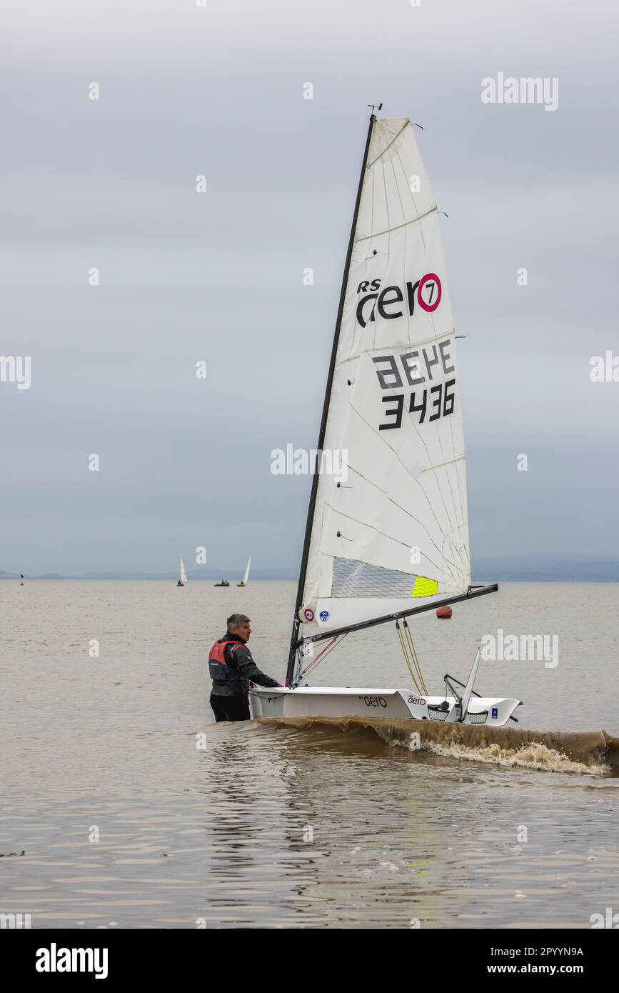 Sailing off Clevedon beach Stock Photo - Alamy