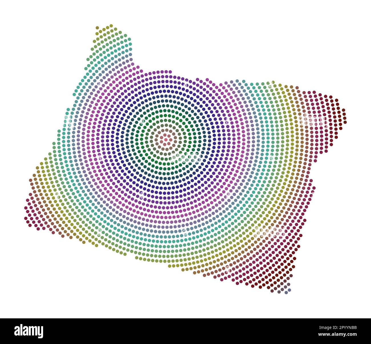 Oregon dotted map. Digital style shape of Oregon. Tech icon of the US ...