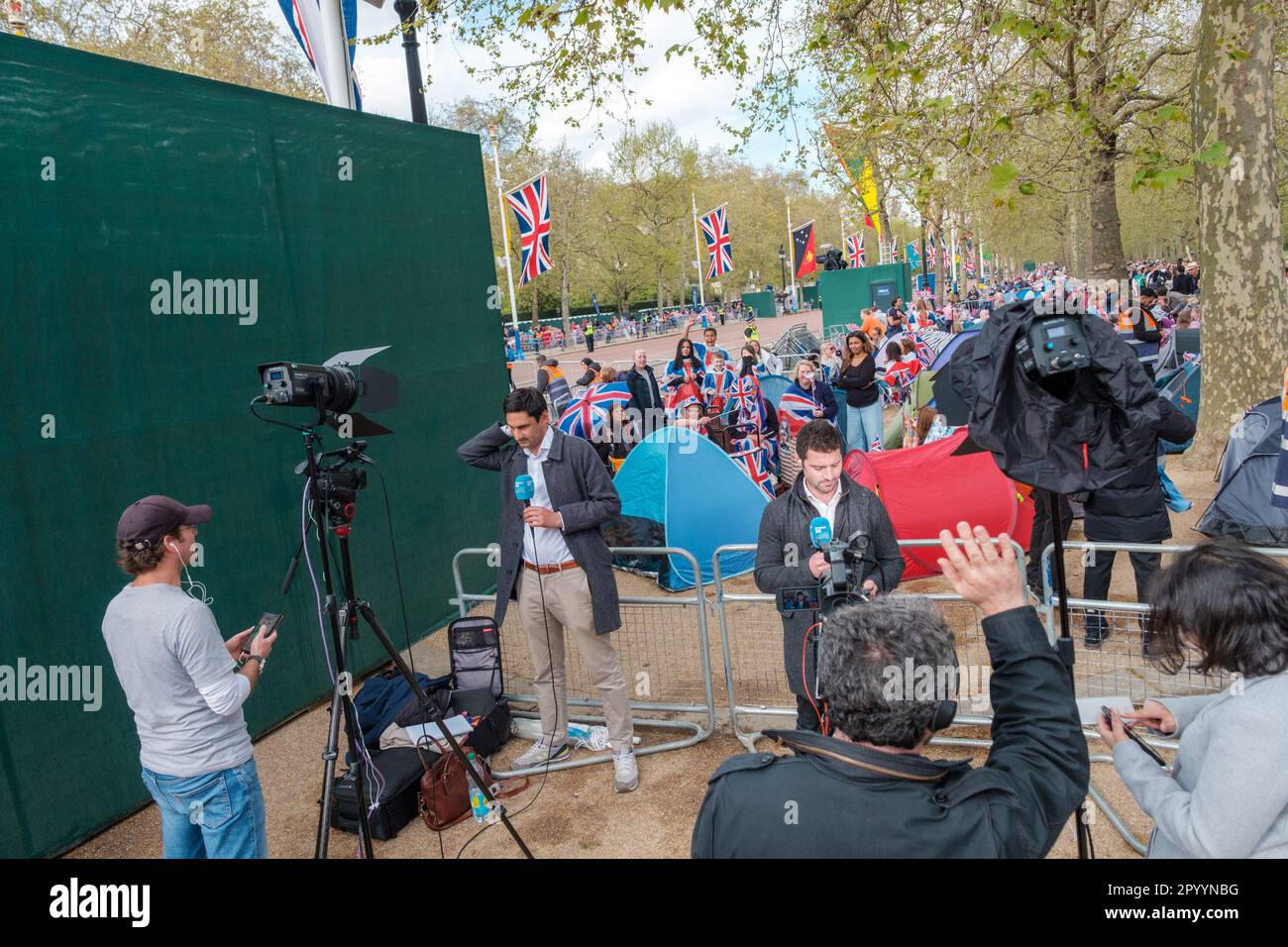 Royalists Prepare for Charles III Coronation, setting up camp to get ...