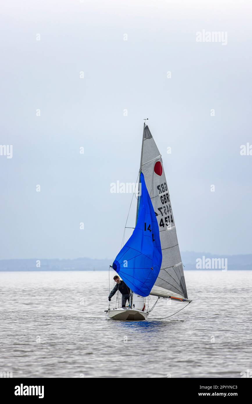 Sailing off Clevedon beach Stock Photo - Alamy